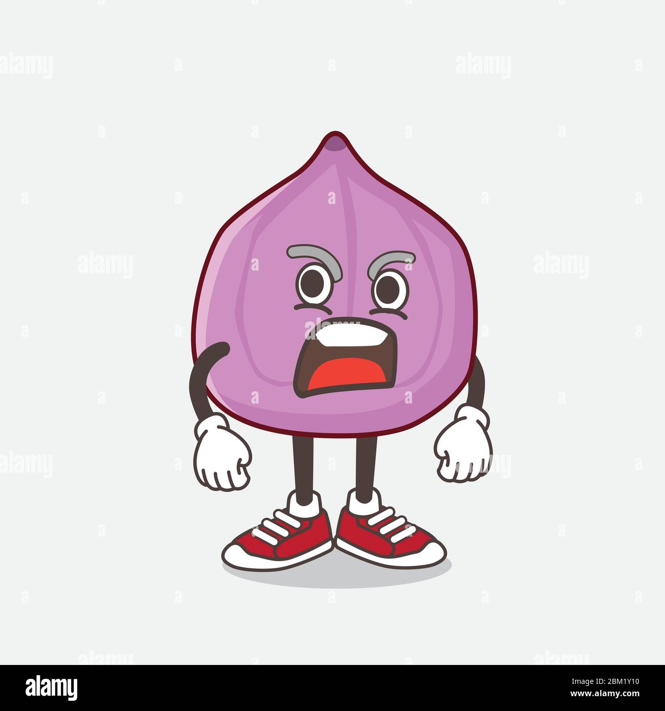An illustration of Fig Fruit cartoon mascot character with angry face ...