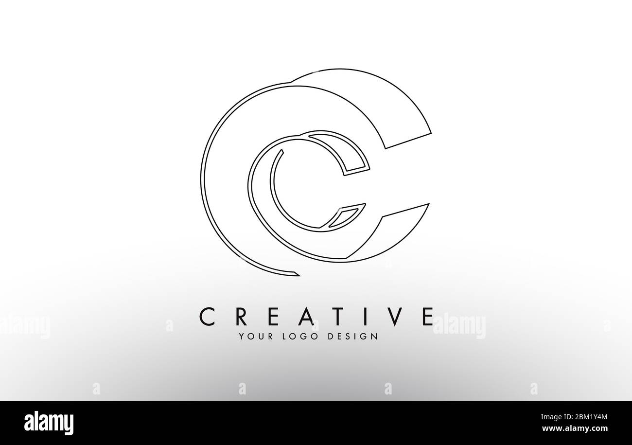 Oultine Monogram CC C C Letters Logo Design. Creative CC Letter Icon ...