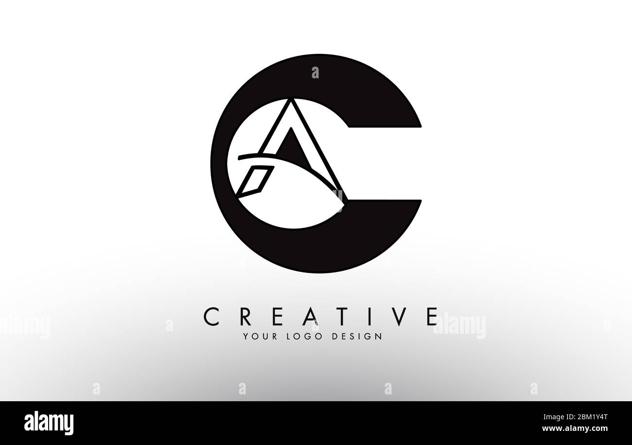 Monogram CA C A Letters Logo Design. Creative CA Letter Icon with Black ...