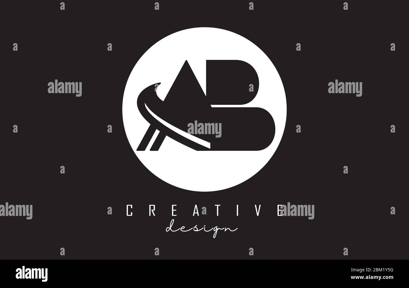 Monogram AB A B Letters Logo Design. Creative AB Letter Icon with Black ...