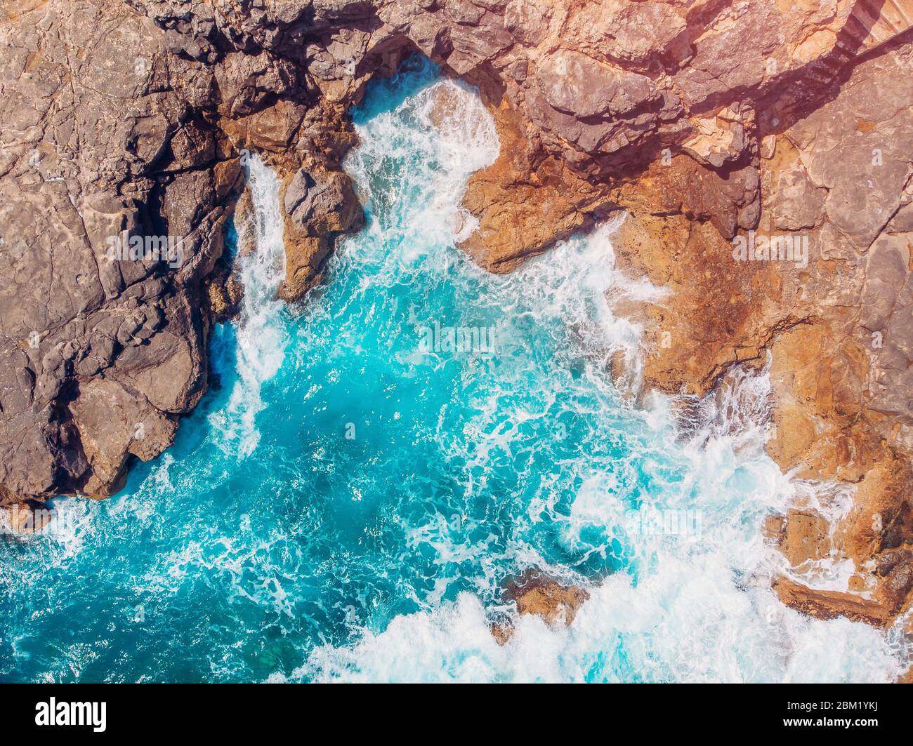 Waves beating on sand beach hi-res stock photography and images - Alamy