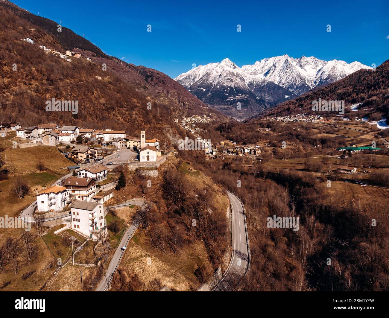 Aerial view of alps road italy truck hi-res stock photography and ...
