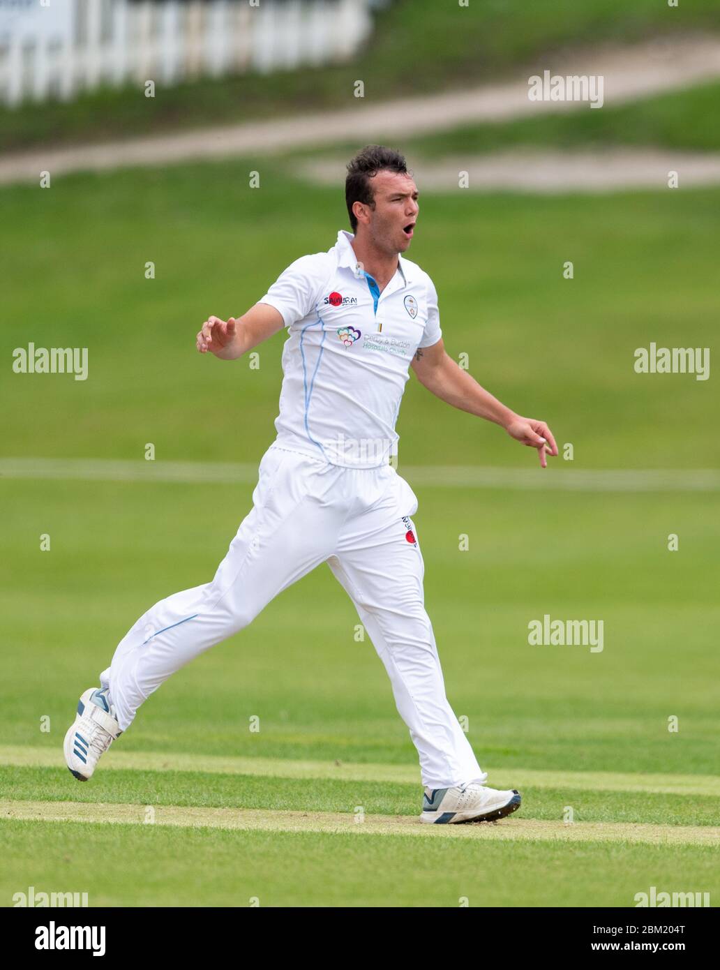 Derbyshire's Dustin Melton bowling for a 2nd XI in a 3 Day Championship ...