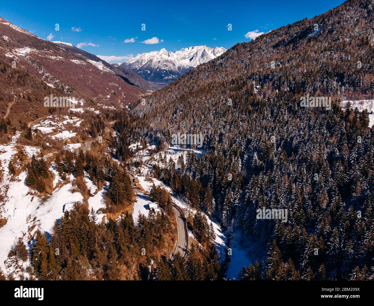 Aerial view of alps road italy truck hi-res stock photography and ...