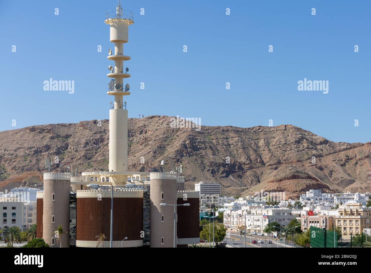 Muscat telecom tower Stock Photo - Alamy