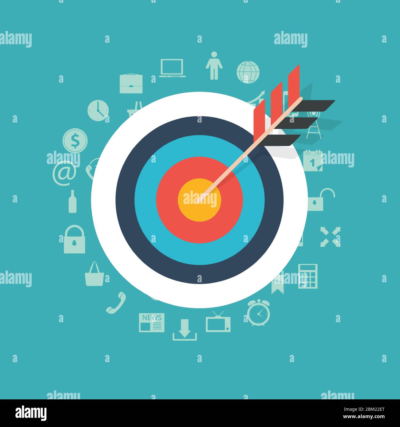 Target Flat Concept Icon Illustration. Target Icon Image Stock Vector ...