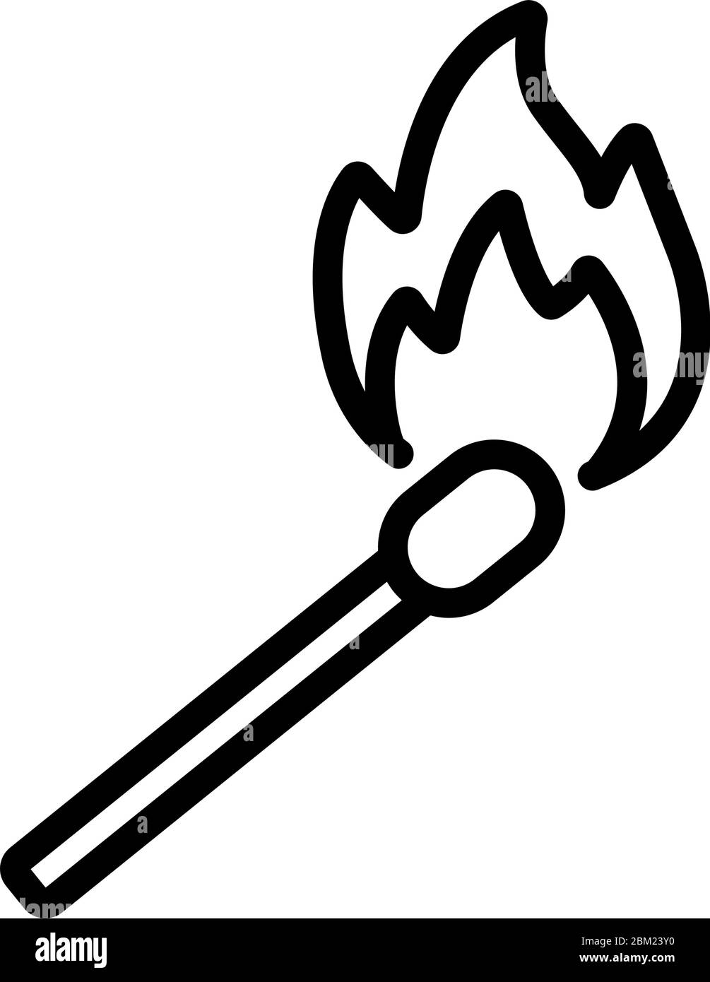 danger of lit match icon vector outline illustration Stock Vector Image ...