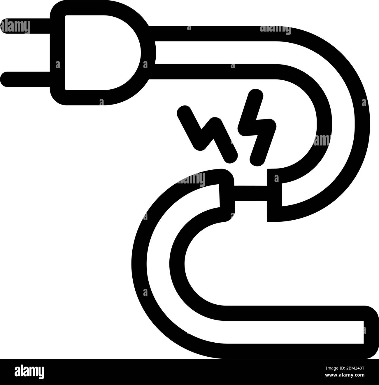 breakdown in electric cord icon vector outline illustration Stock ...