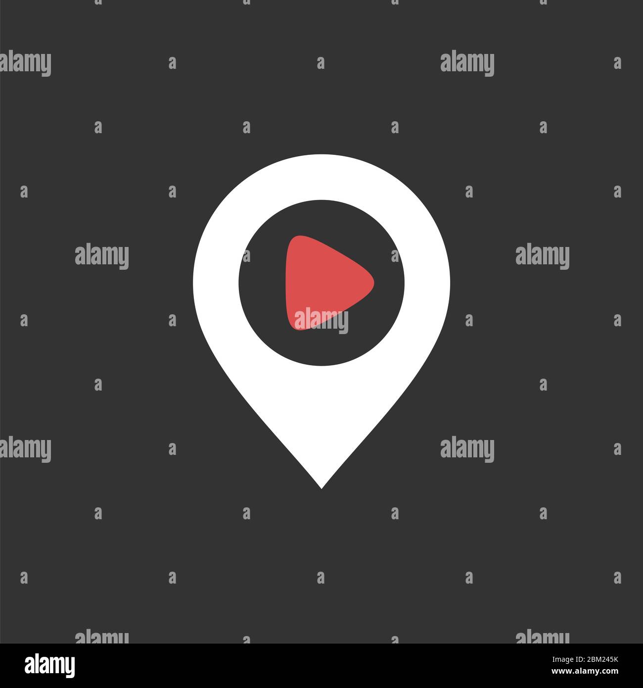 Point Map Icon Logo Template - Play Button Illustration Design. Vector ...