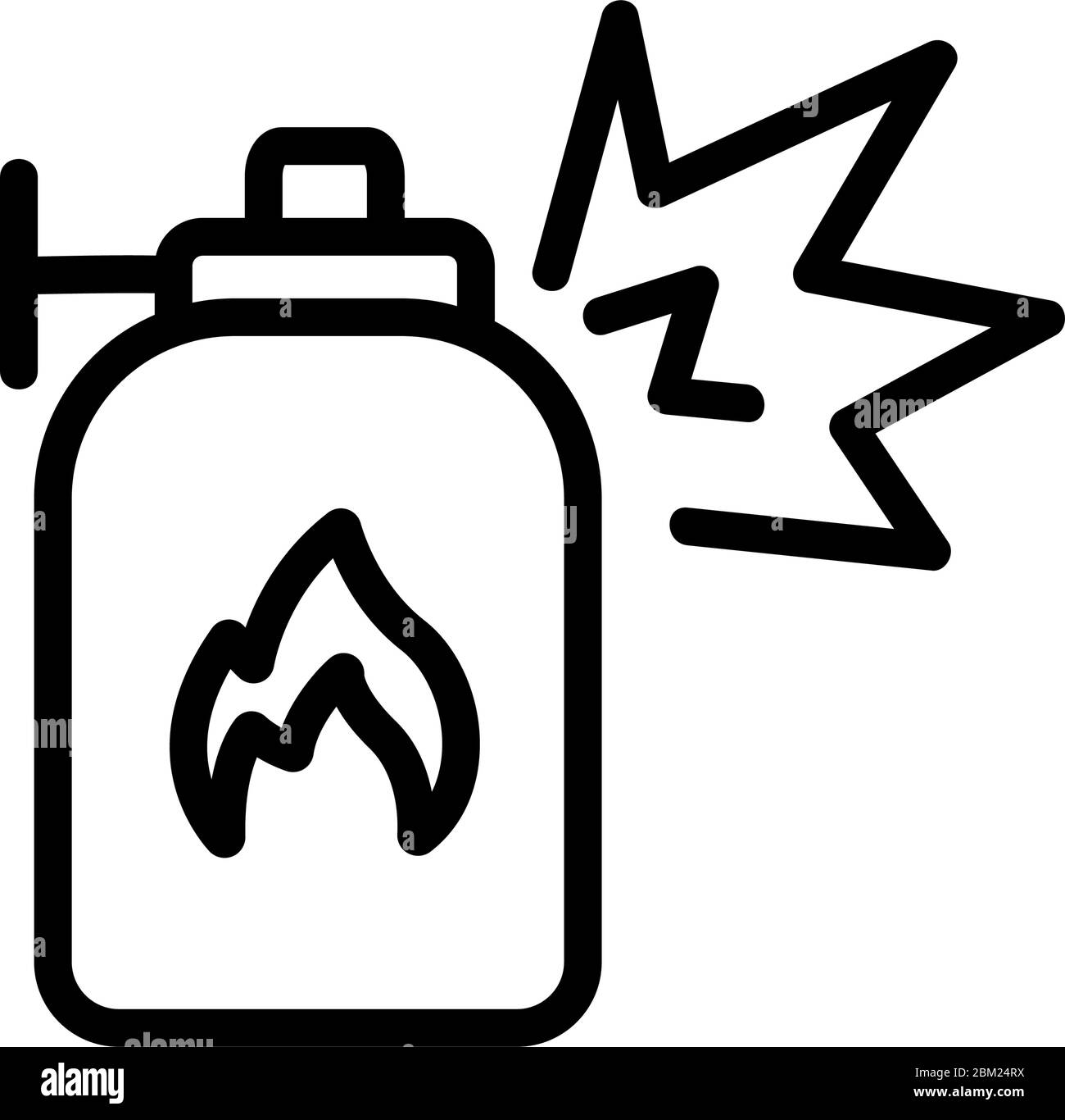 explosive fire icon vector outline illustration Stock Vector Image ...