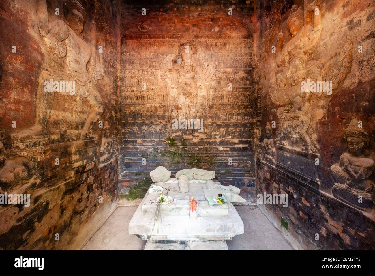 Bas Reliefs At Prasat Kravan Temple, Angkor Wat Temple Complex, Siem ...