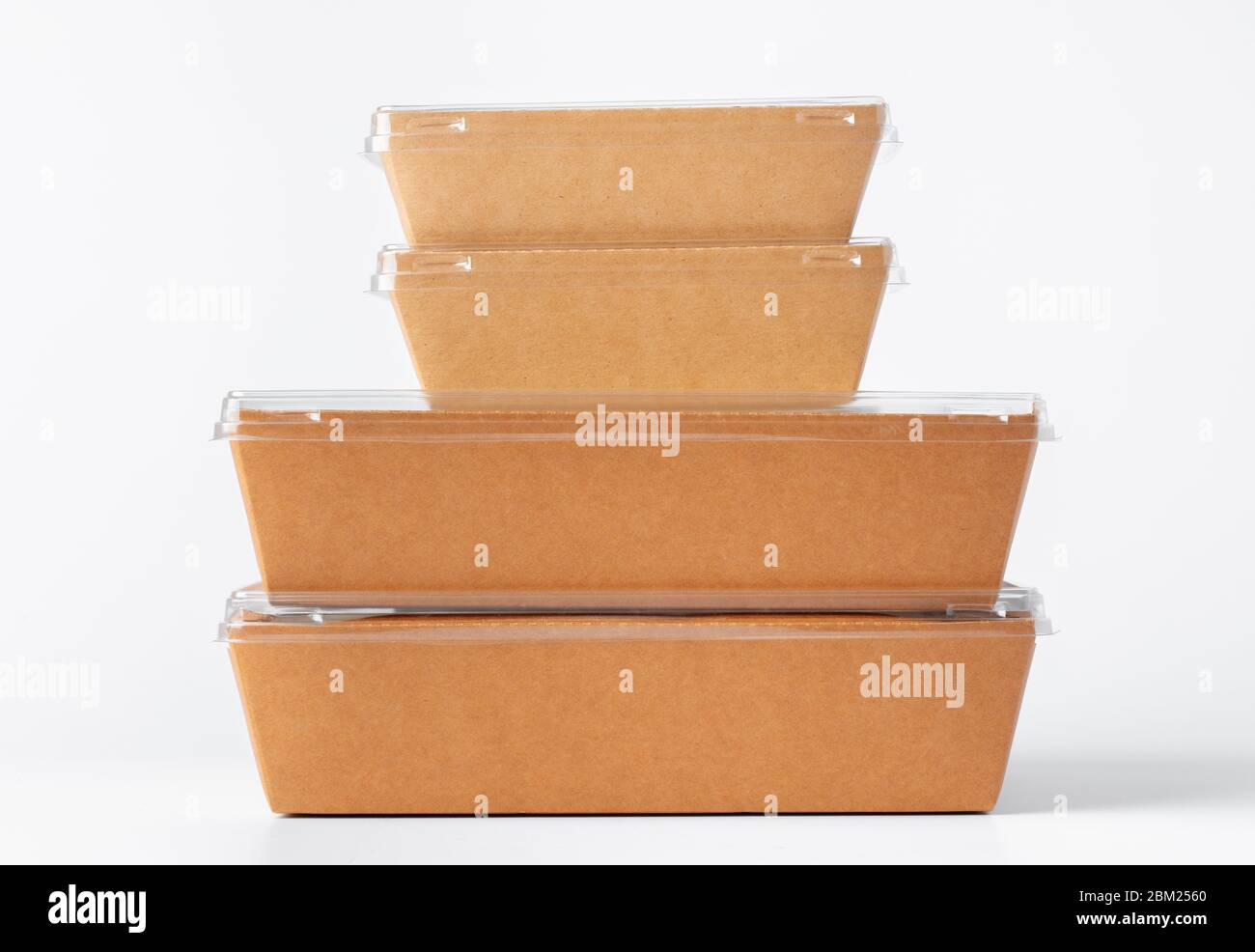 Cardboard brown food box pack isolated on white background Stock Photo ...