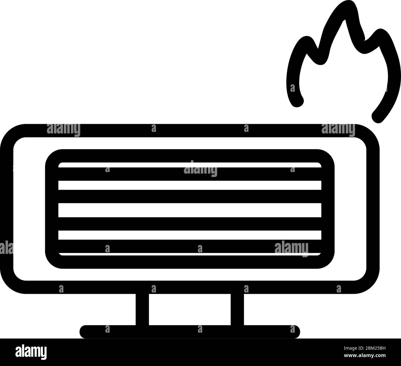 flammable heat battery icon vector outline illustration Stock Vector ...