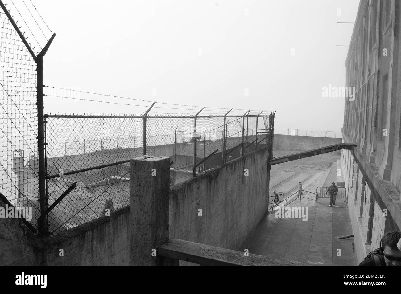Outside area Alcatraz San Francisco USA nett netting fog exercise area ...