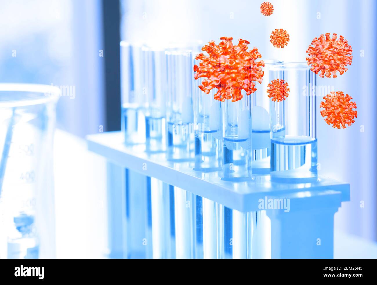 Research Test tube in scientist in laboratory, chemical liquid to test ...