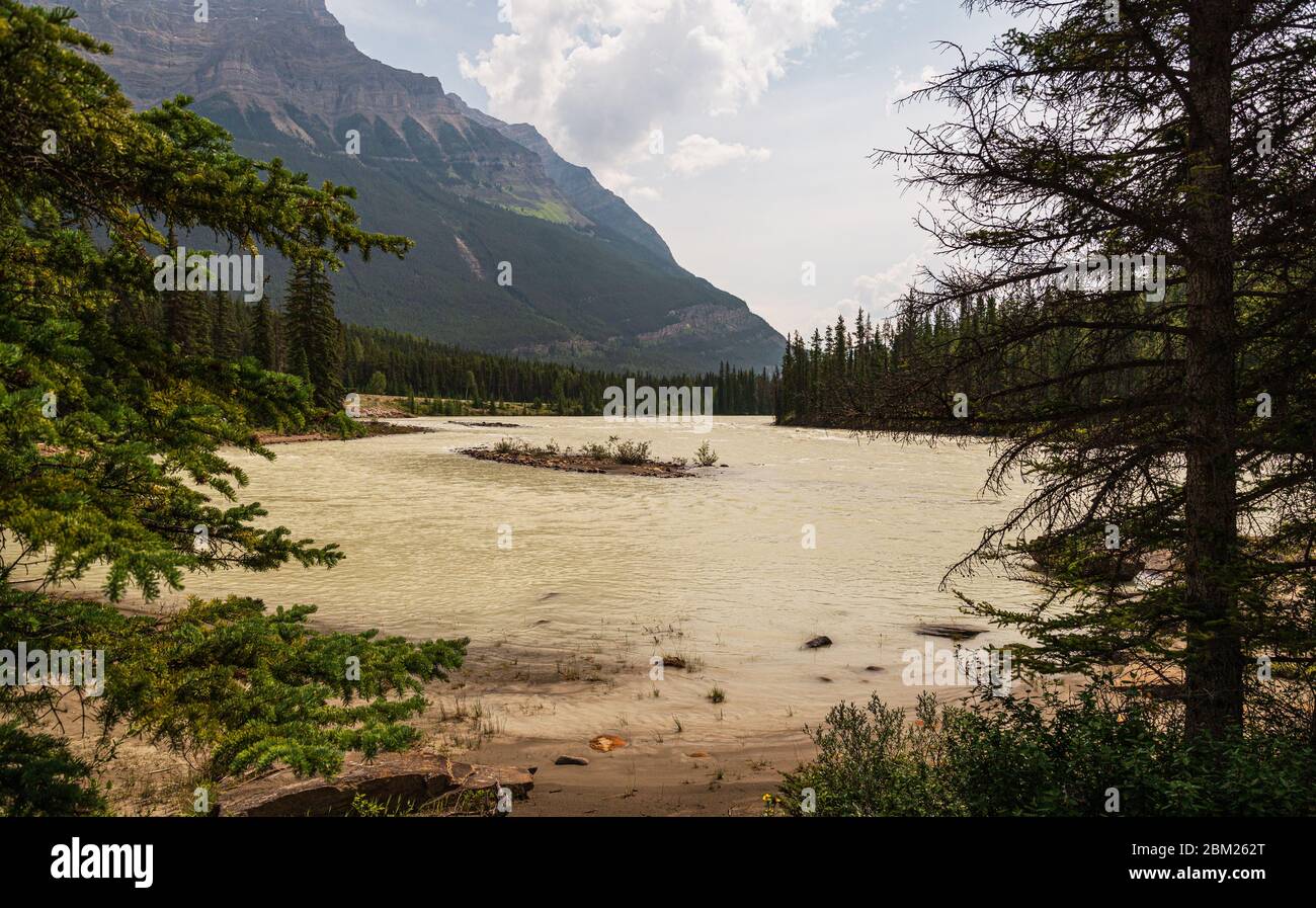 Athabaska fall view, Jasper national park, alberta, canada Stock Photo ...