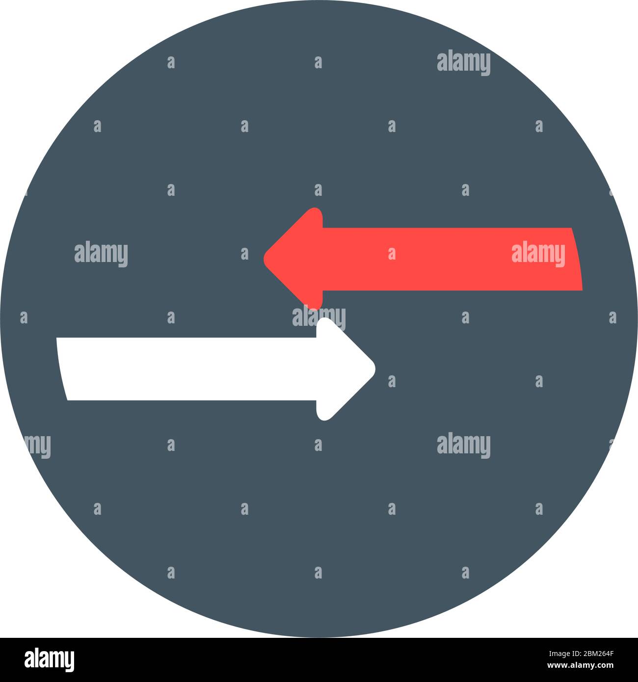 Opposite arrow. White and red arrows button. Stock vector illustration ...