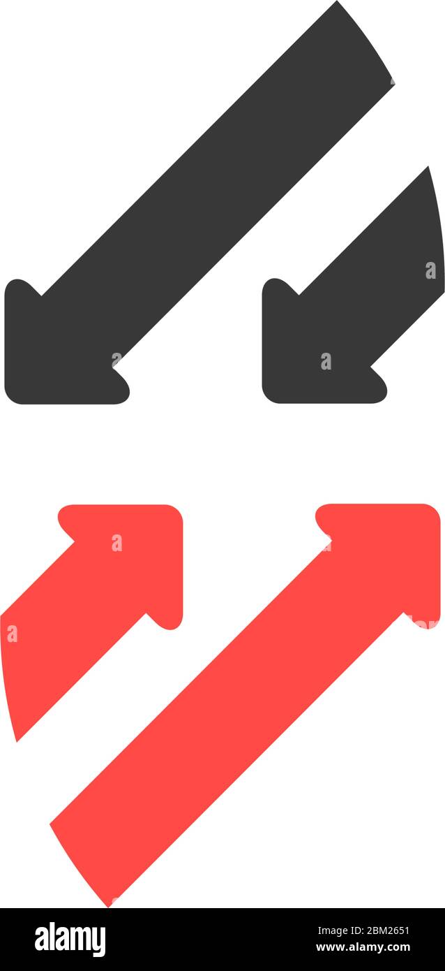 Opposite arrow. Black and red arrows. Stock vector illustration ...