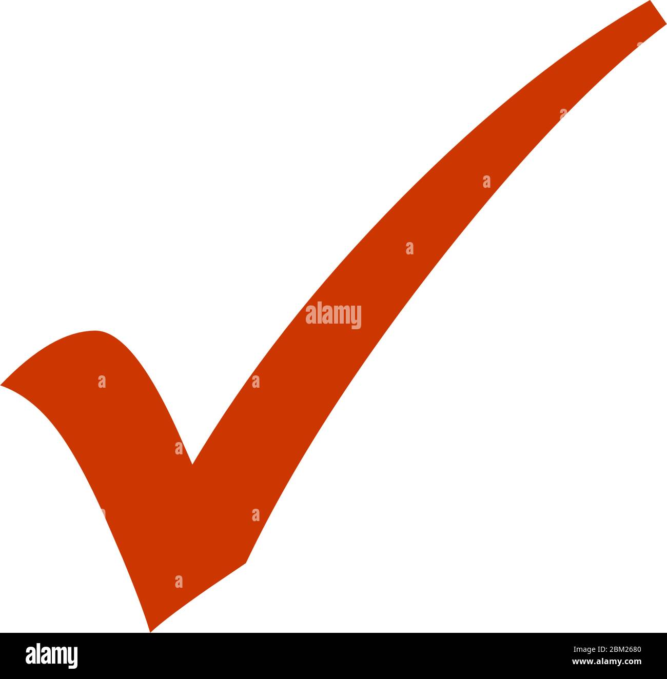 Red Check mark icon. Flat design style. Stock vector illustration ...