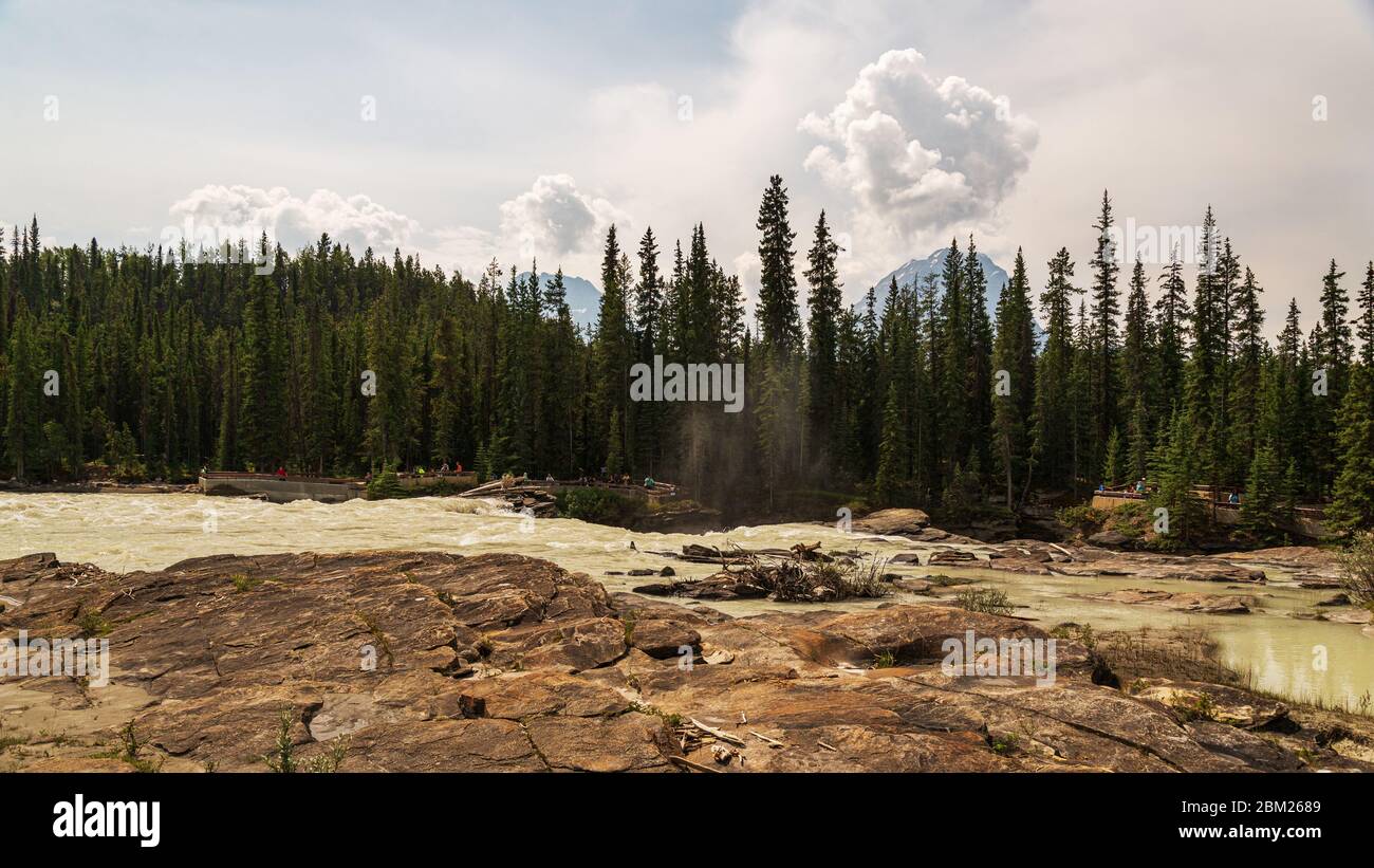 Athabaska fall view, Jasper national park, alberta, canada Stock Photo ...