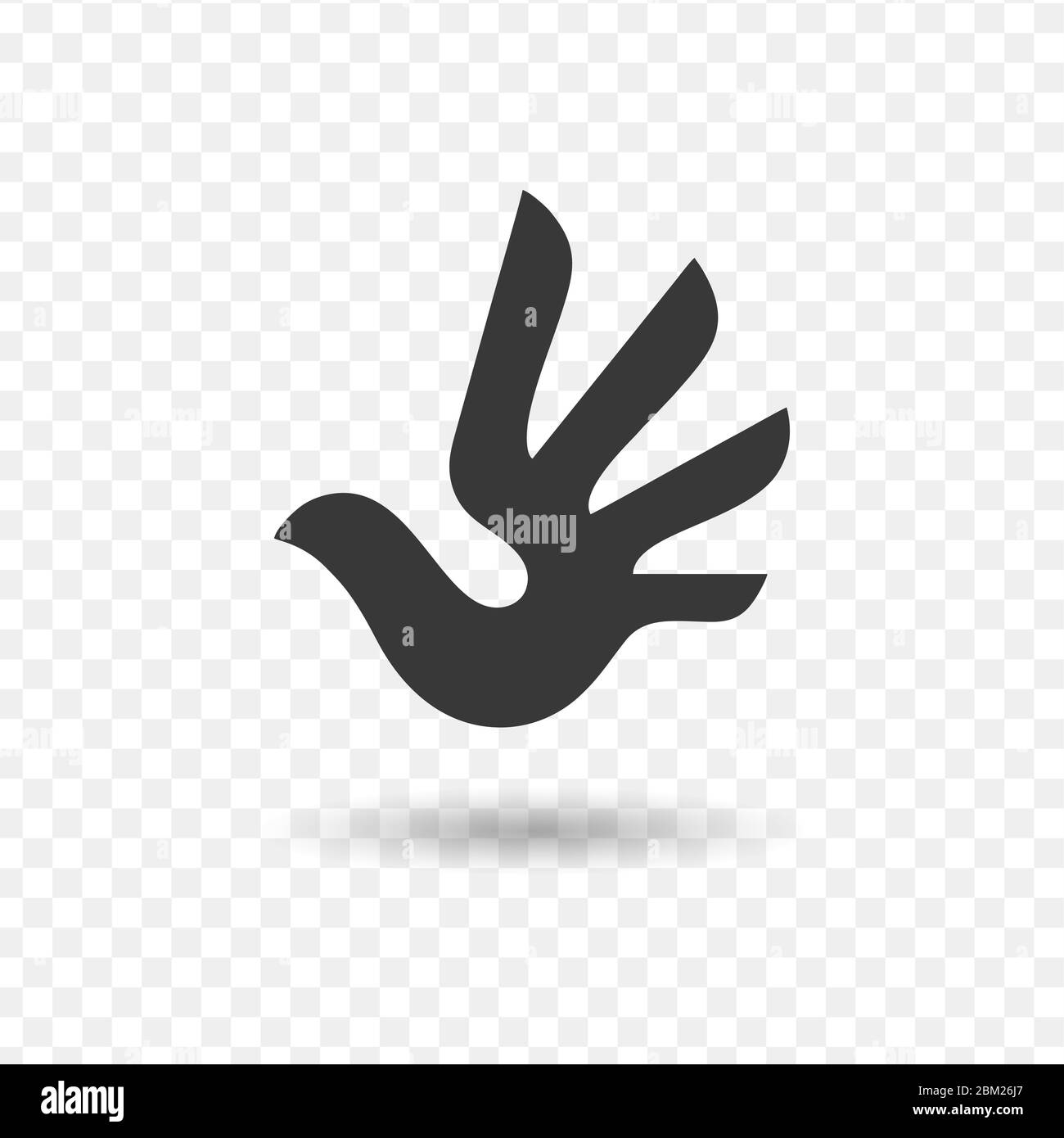 Vector Hand Logo Icon in a Flat Design. Stock vector illustration ...