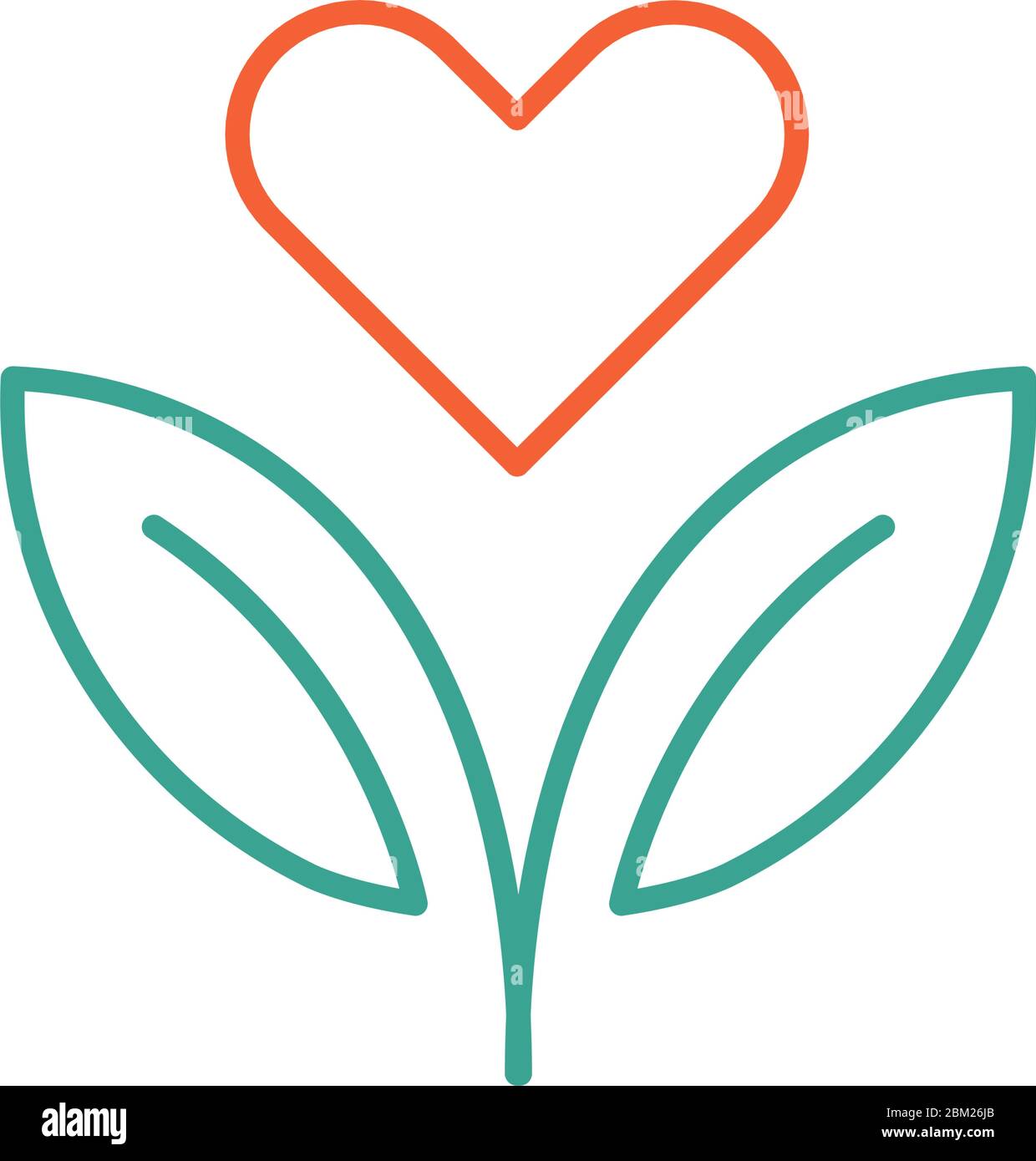 Green plant with heart. Stock Vector illustration isolated on white ...