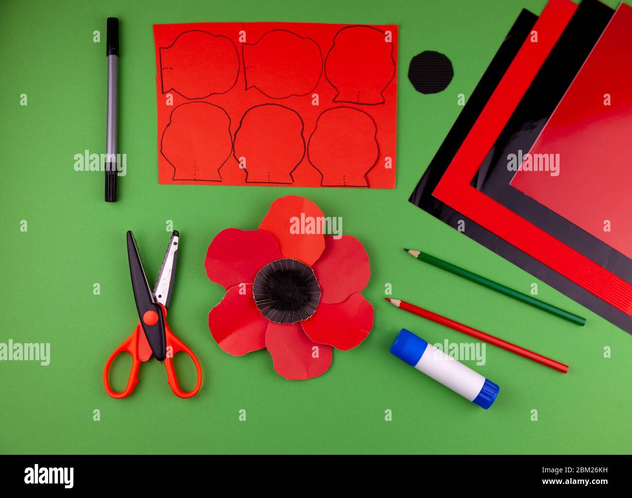 Step 9. Step by step instructions. How to make a red poppy from colored ...