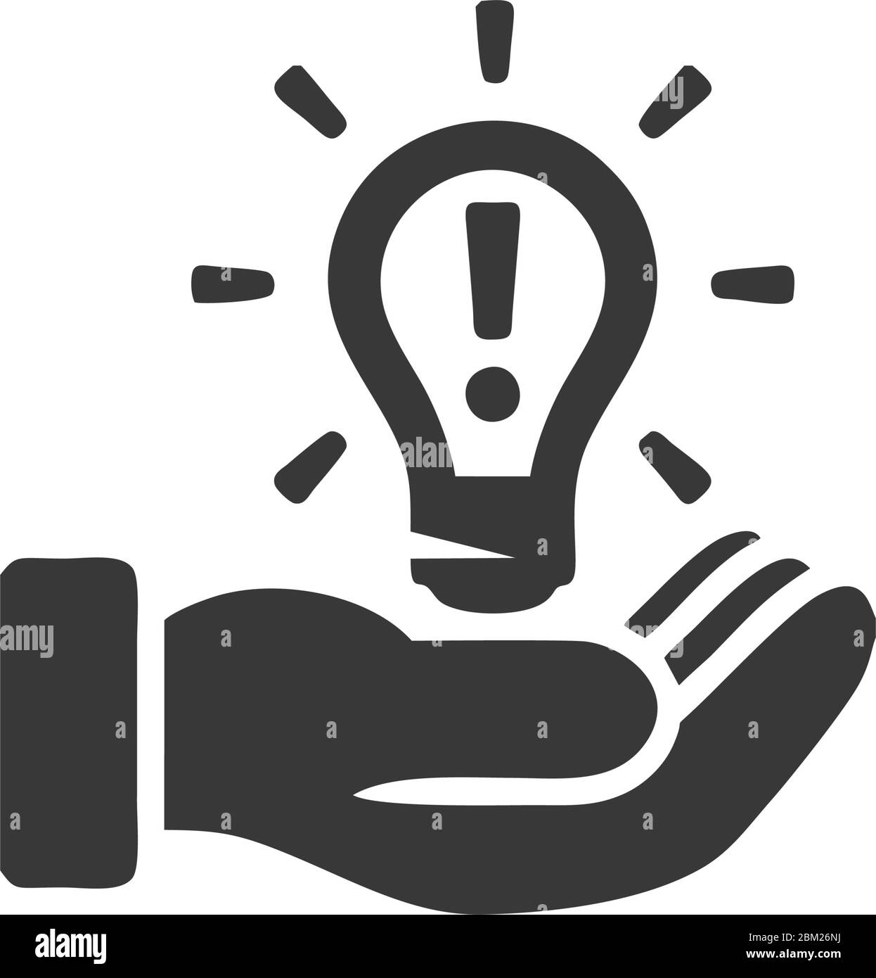 Light bulb in hand icon. idea Vector icon. Light bulb icon. Stock ...