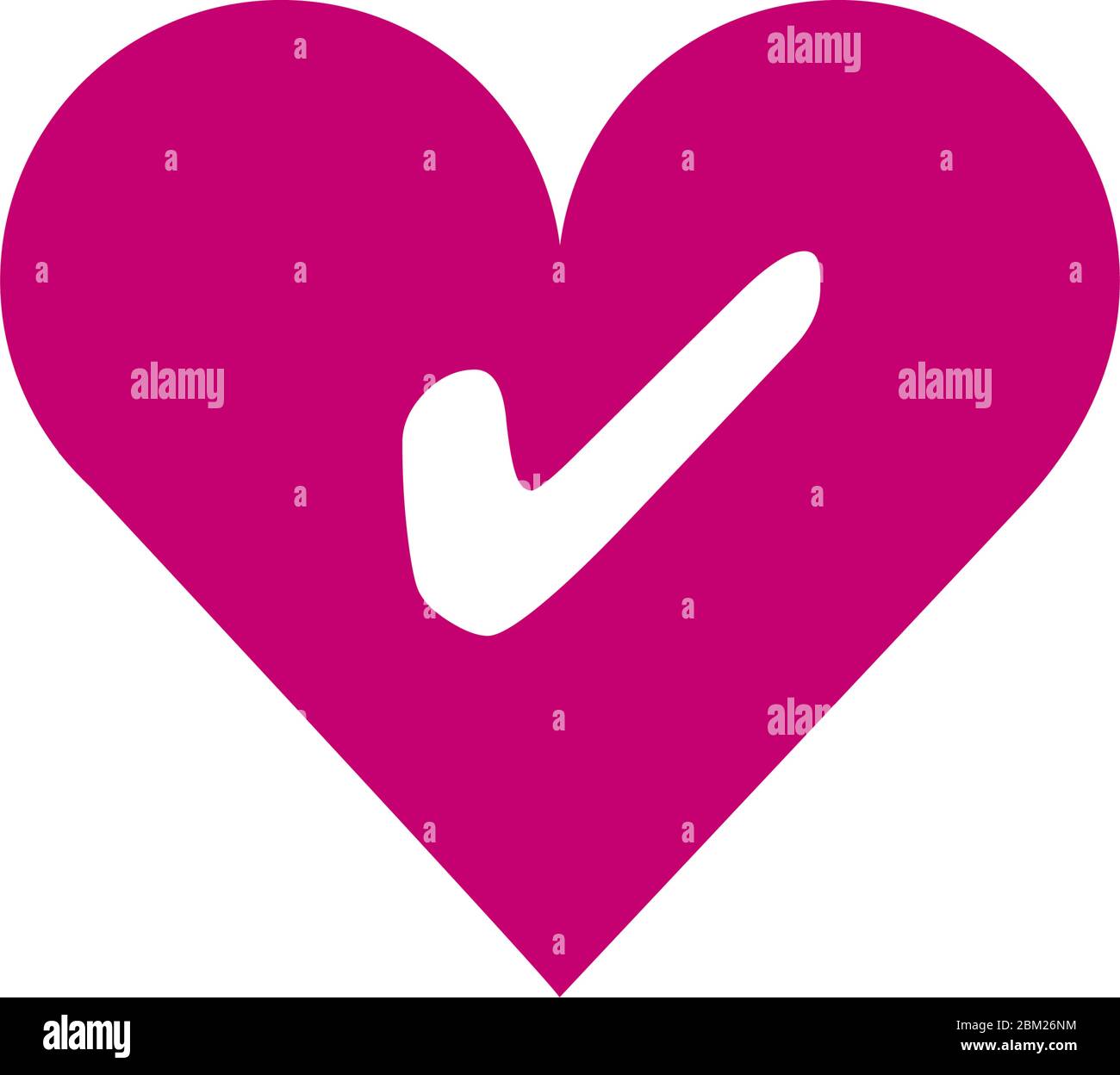 Heart Check Tick Symbol Vector. Stock Vector illustration isolated on ...