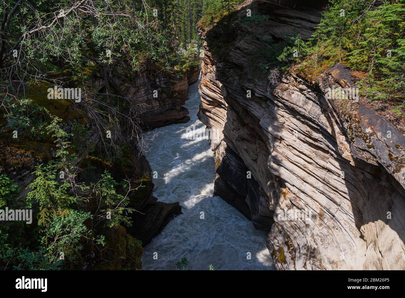Athabaska fall view, Jasper national park, alberta, canada Stock Photo ...