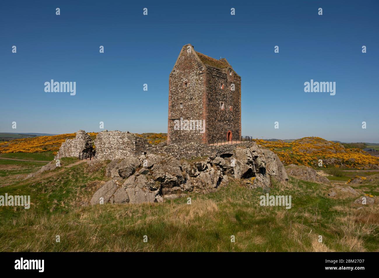 Smailholm Tower, Scottish Borders, Scotland, UK Scotland sunny weather ...