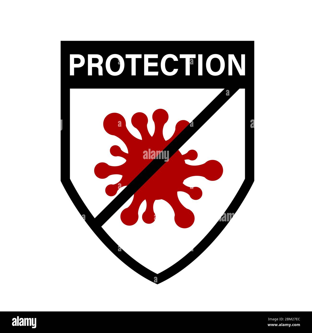 virus protection shield icon , microbe shape antivirus defend defeat ...