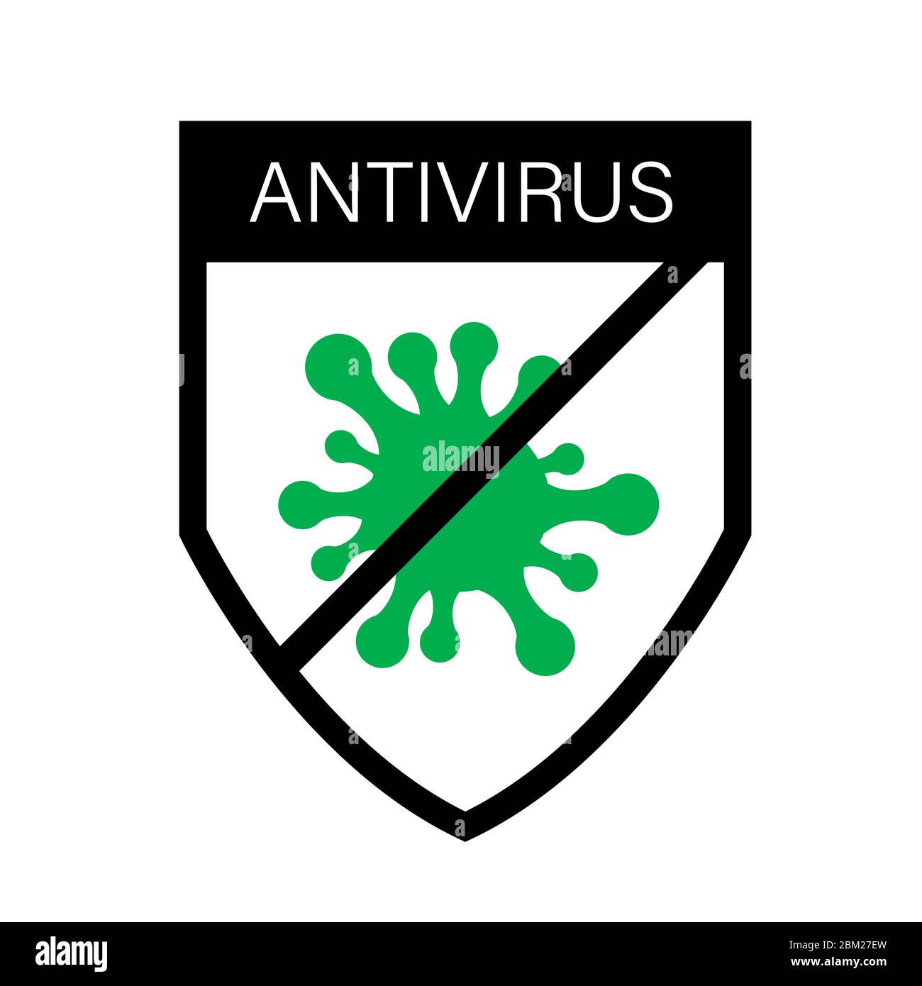virus protection shield icon , microbe shape antivirus defend defeat ...