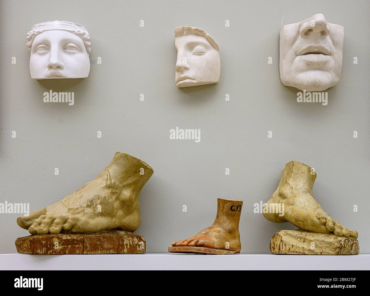 Plaster casts of ancient Greek and Roman sculpture, used for drawing ...