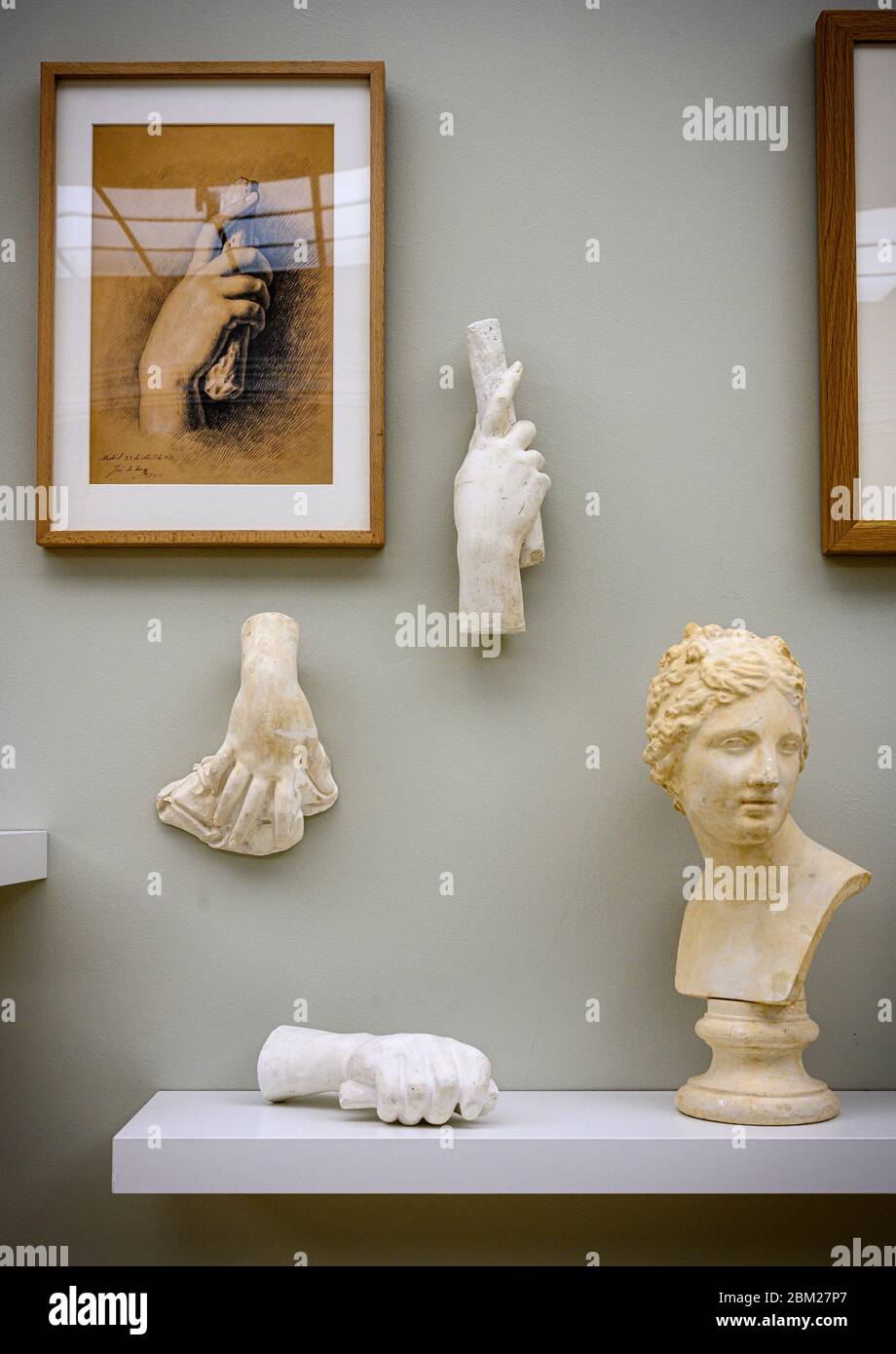 Plaster casts of ancient Greek and Roman sculpture, used for drawing ...