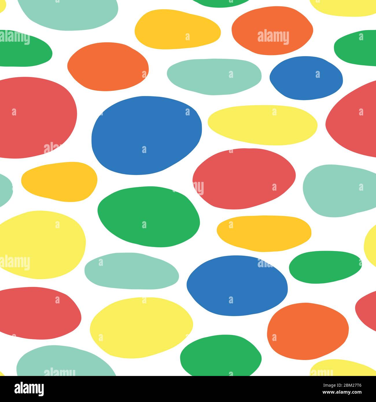 Abstract organic cut out dot shapes blue, red, yellow, green, orange ...