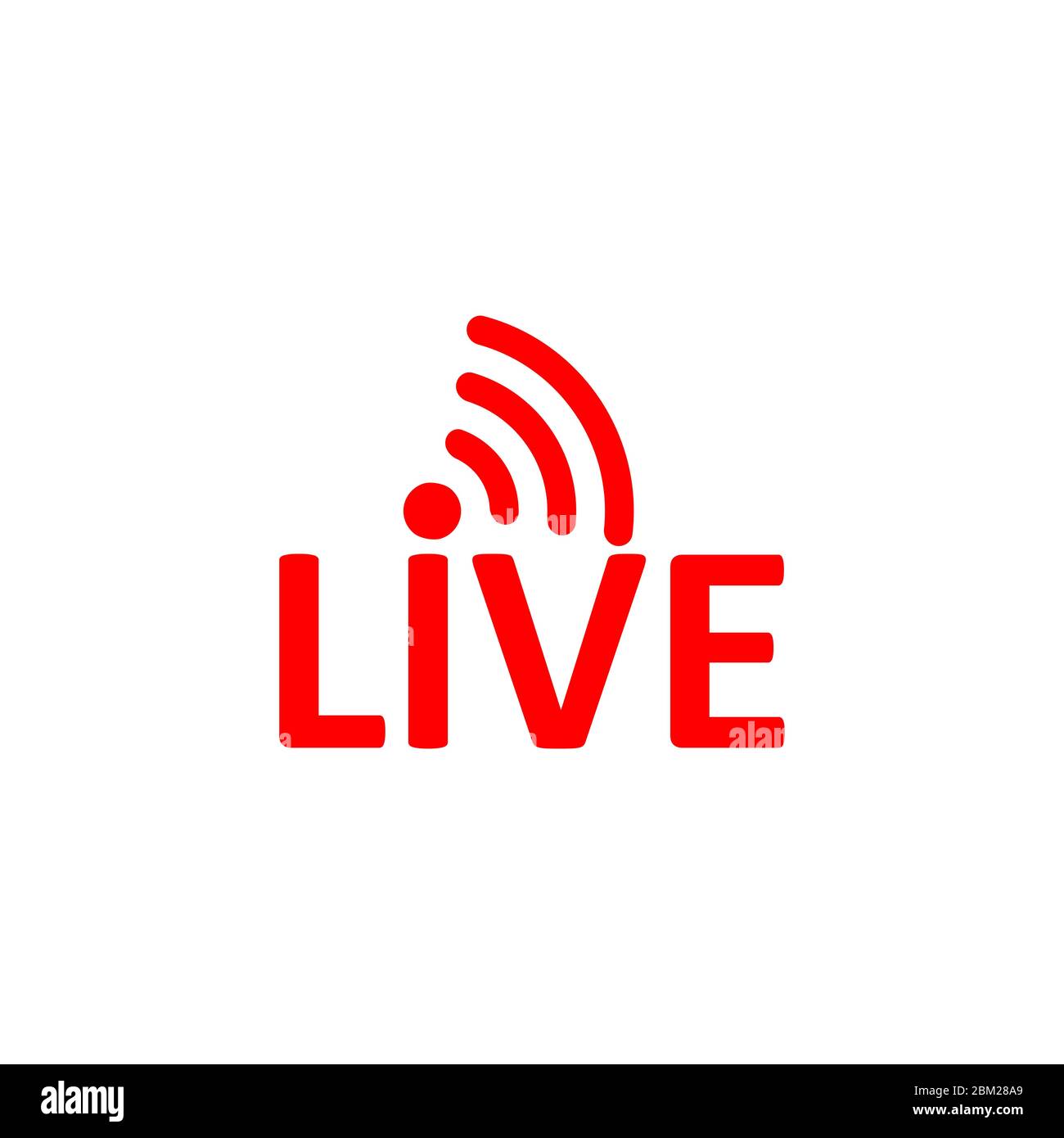 Live Stream sign. Red symbol, button of live streaming, broadcasting ...