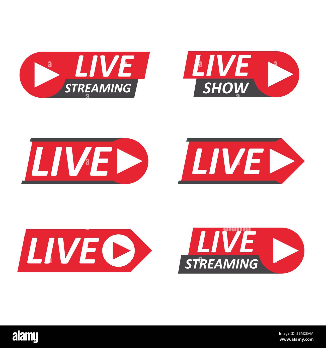 Live Stream signs set. Emblem, logo. Vector Illustration Stock Vector ...