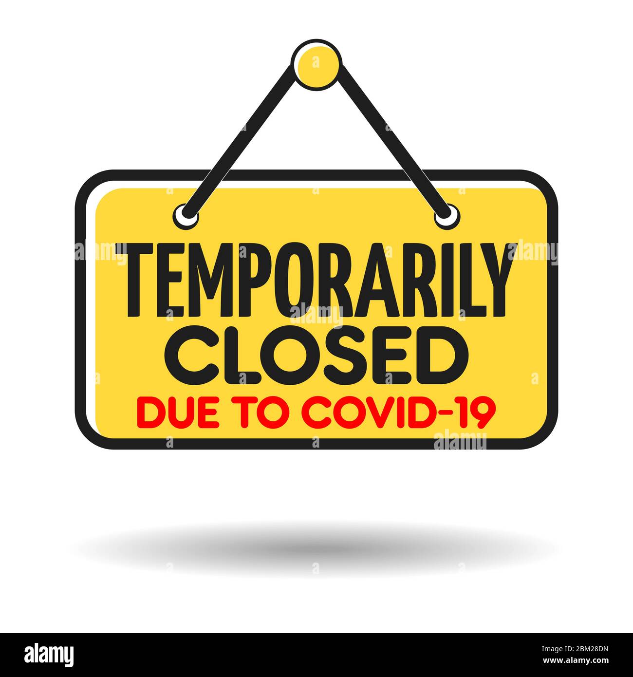 Temporarily closed sign due to coronavirus. Information warning sign ...