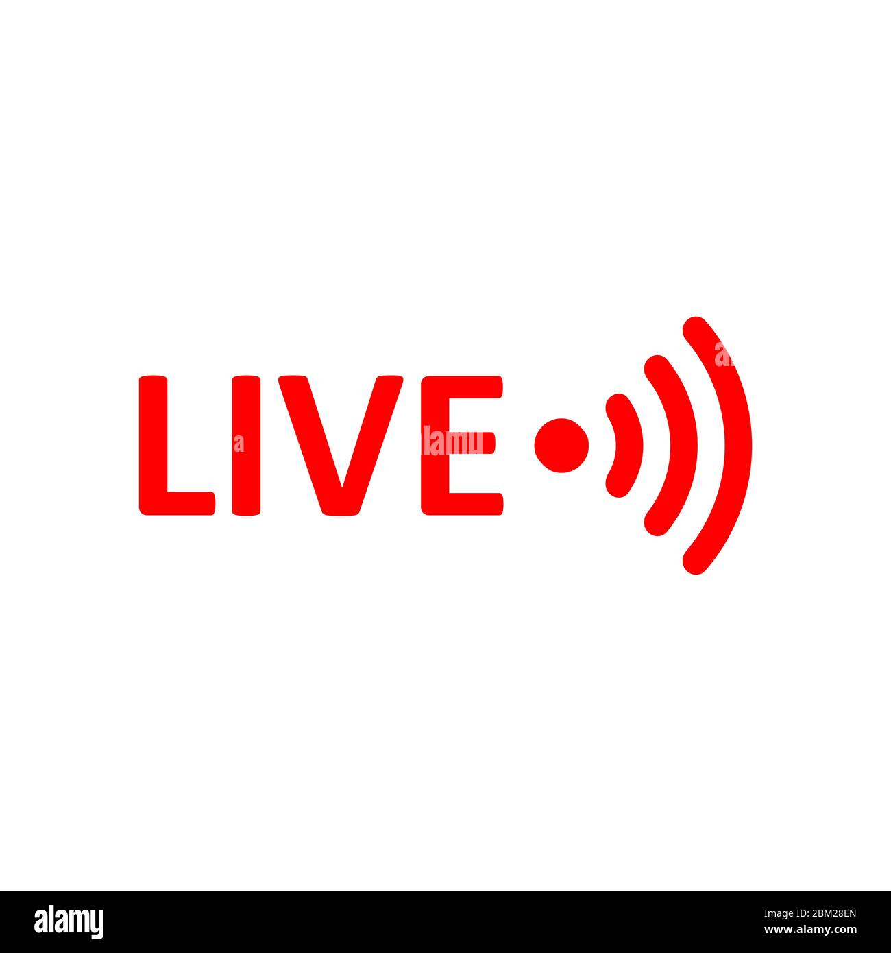 Live Stream sign. Red symbol, button of live streaming, broadcasting ...
