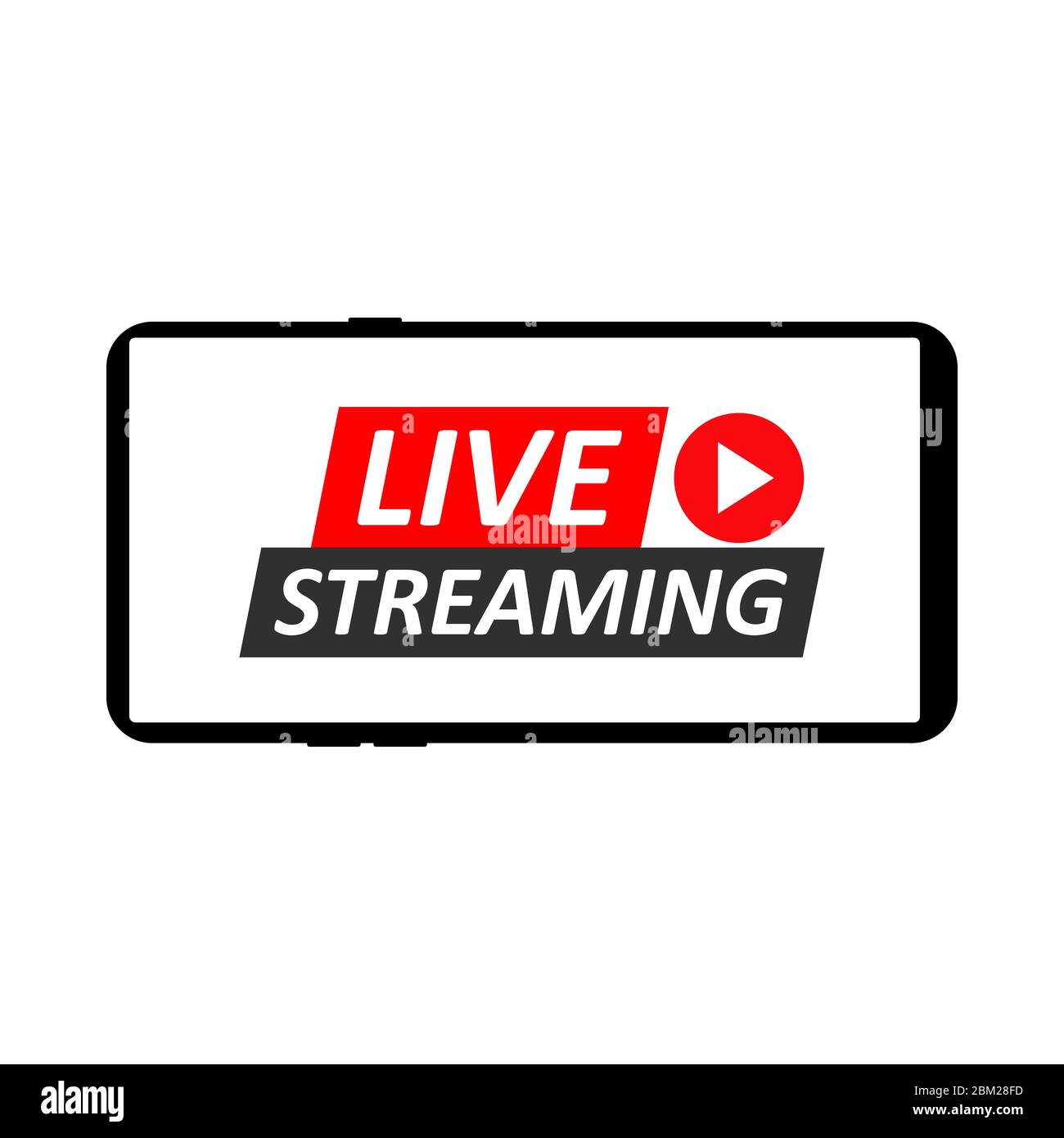 Live Streaming on smartphone. Sign of live streaming, broadcasting ...