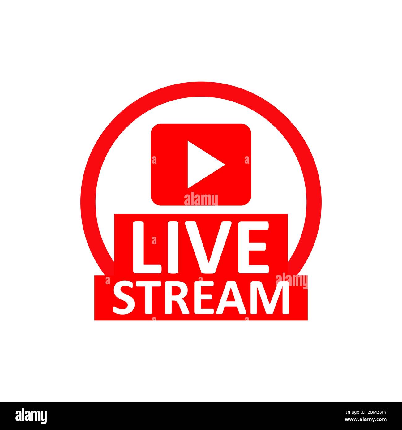 Live Stream sign. Red symbol, button of live streaming, broadcasting ...