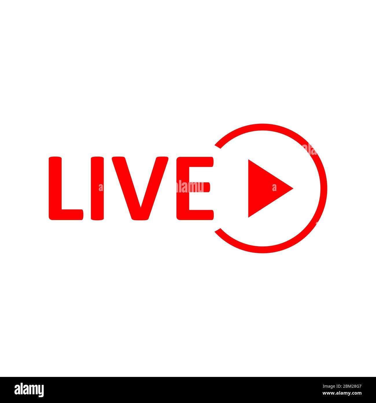 Live Stream sign. Red symbol, button of live streaming, broadcasting ...