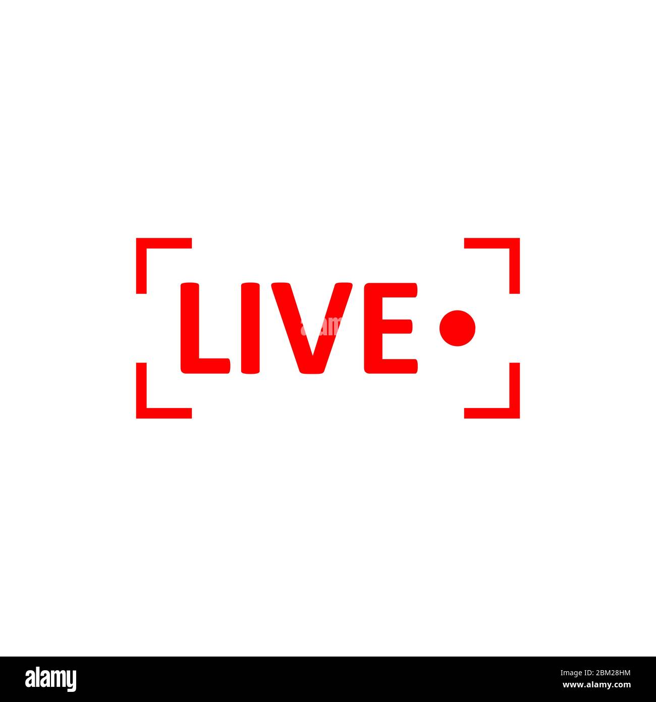 Live Stream sign. Red symbol, button of live streaming, broadcasting ...