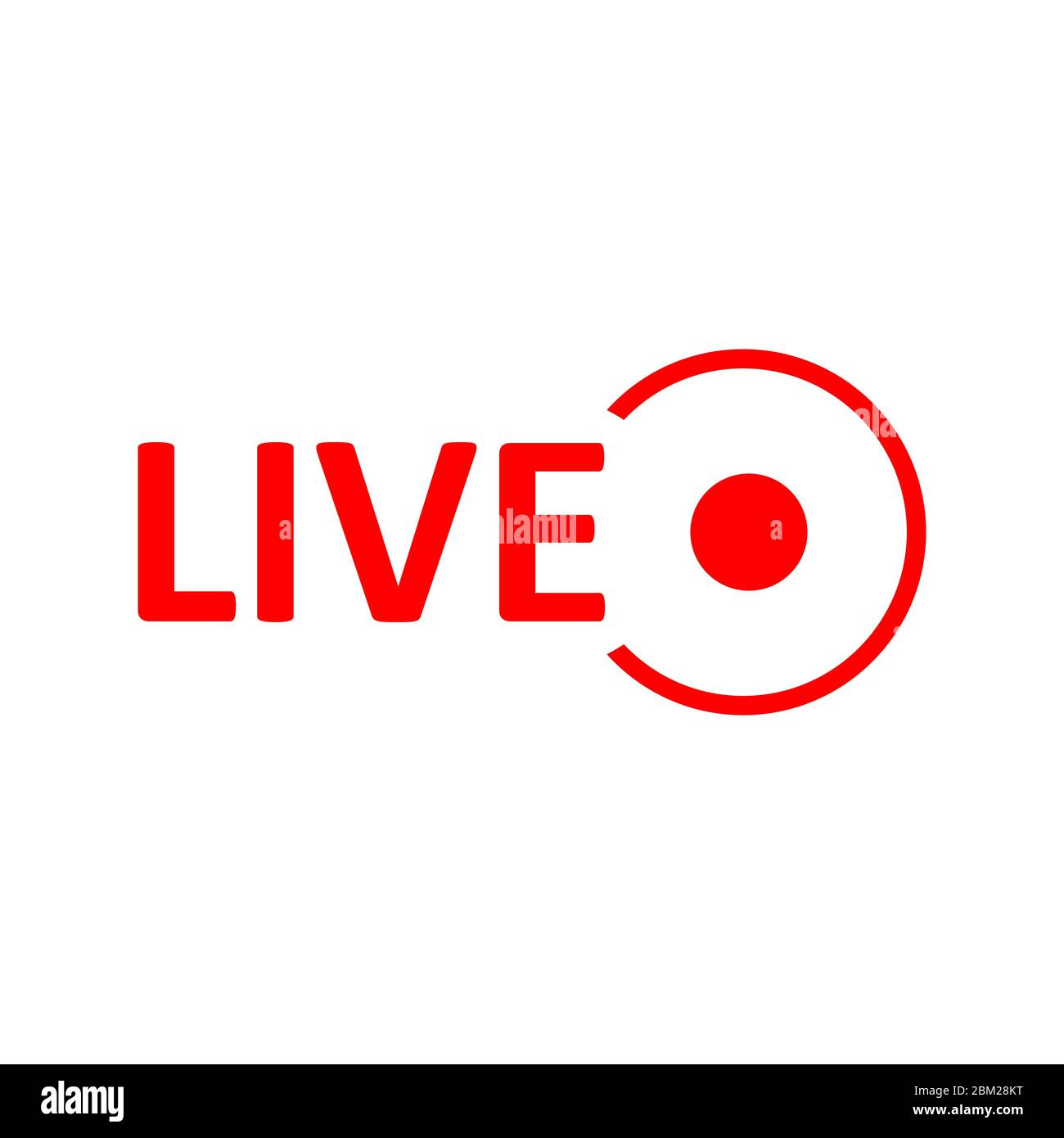 Live Stream sign. Red symbol, button of live streaming, broadcasting ...