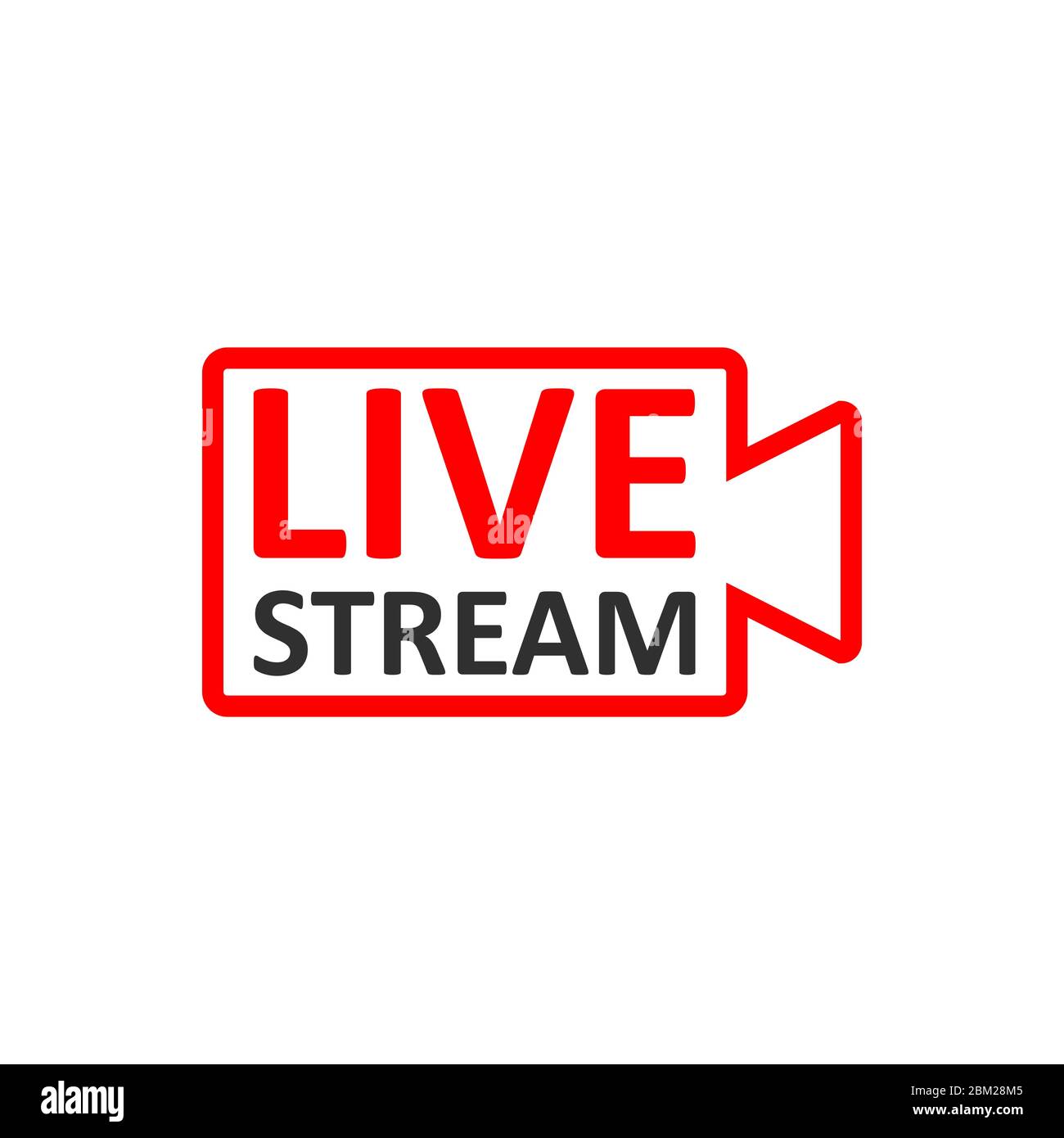 Live Stream sign. Red symbol, button of live streaming, broadcasting ...