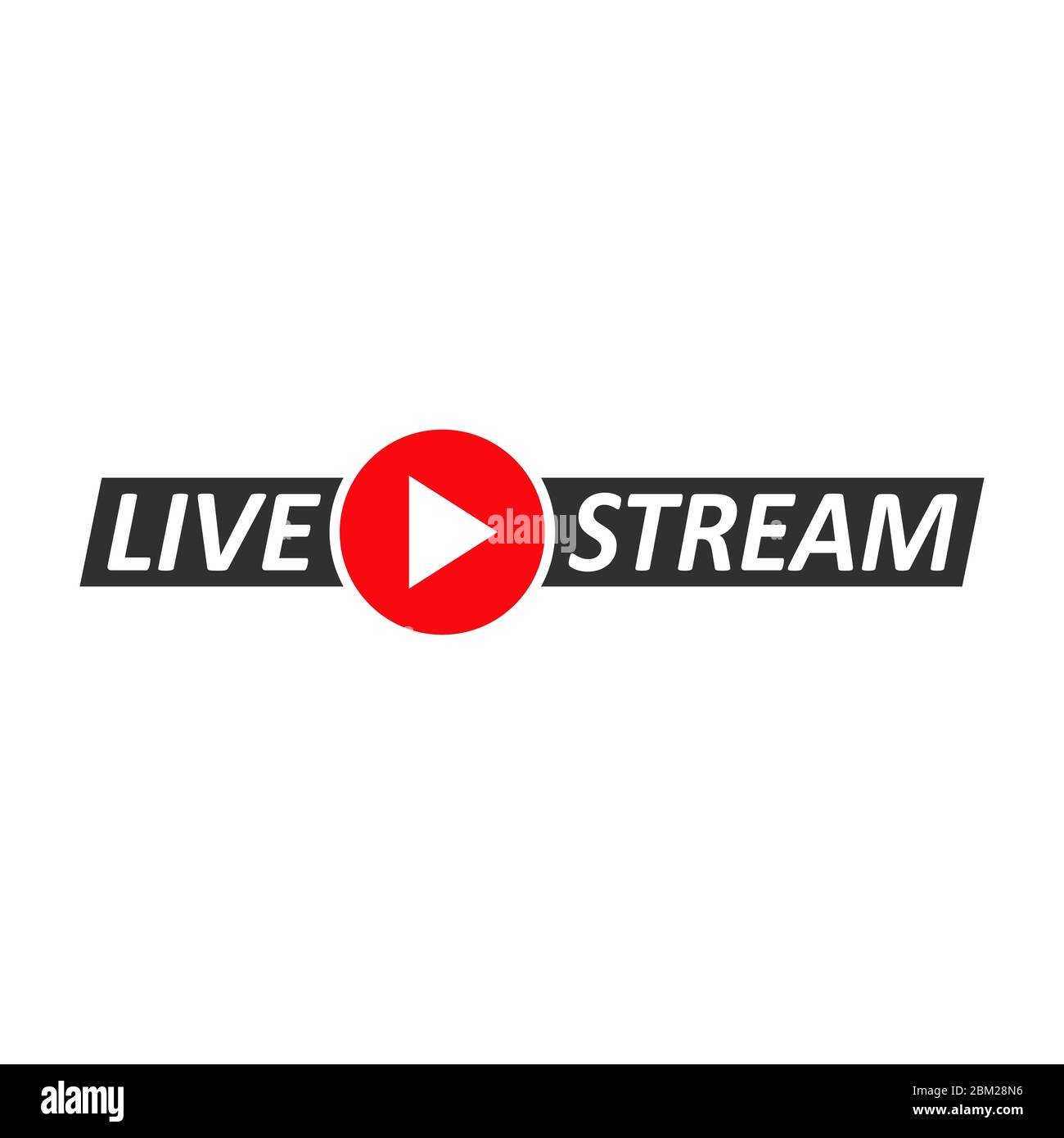 Live Stream sign. Red symbol, button of live streaming, broadcasting ...