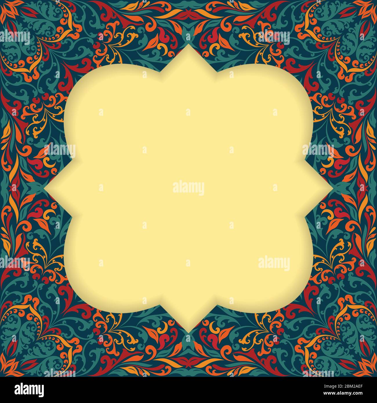 Retro boho floral frame two Stock Vector Image & Art - Alamy