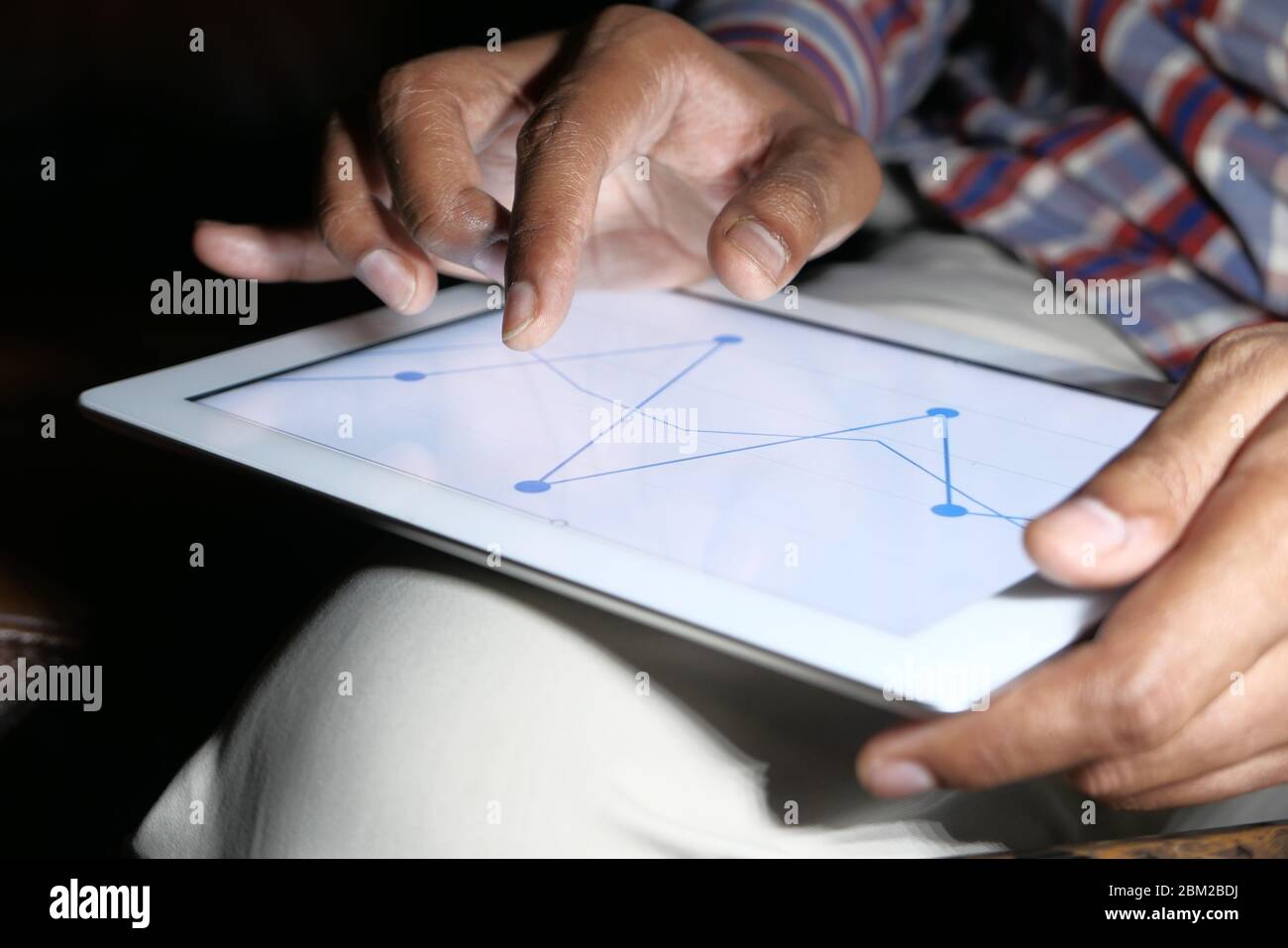 person hand working on digital tablet, close up Stock Photo - Alamy