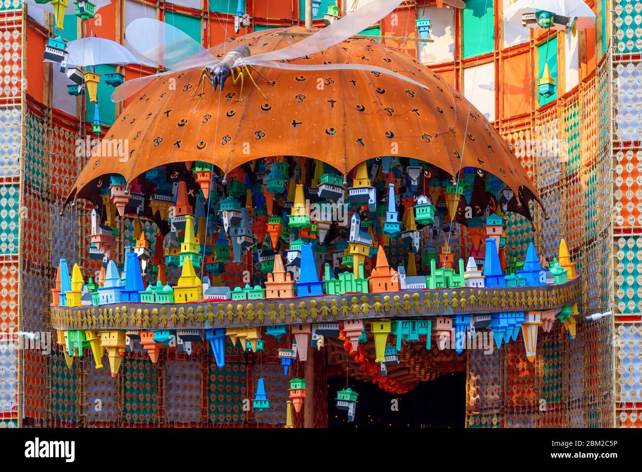 Picture of decorated Durga Puja pandal, Durga Puja is biggest religious ...